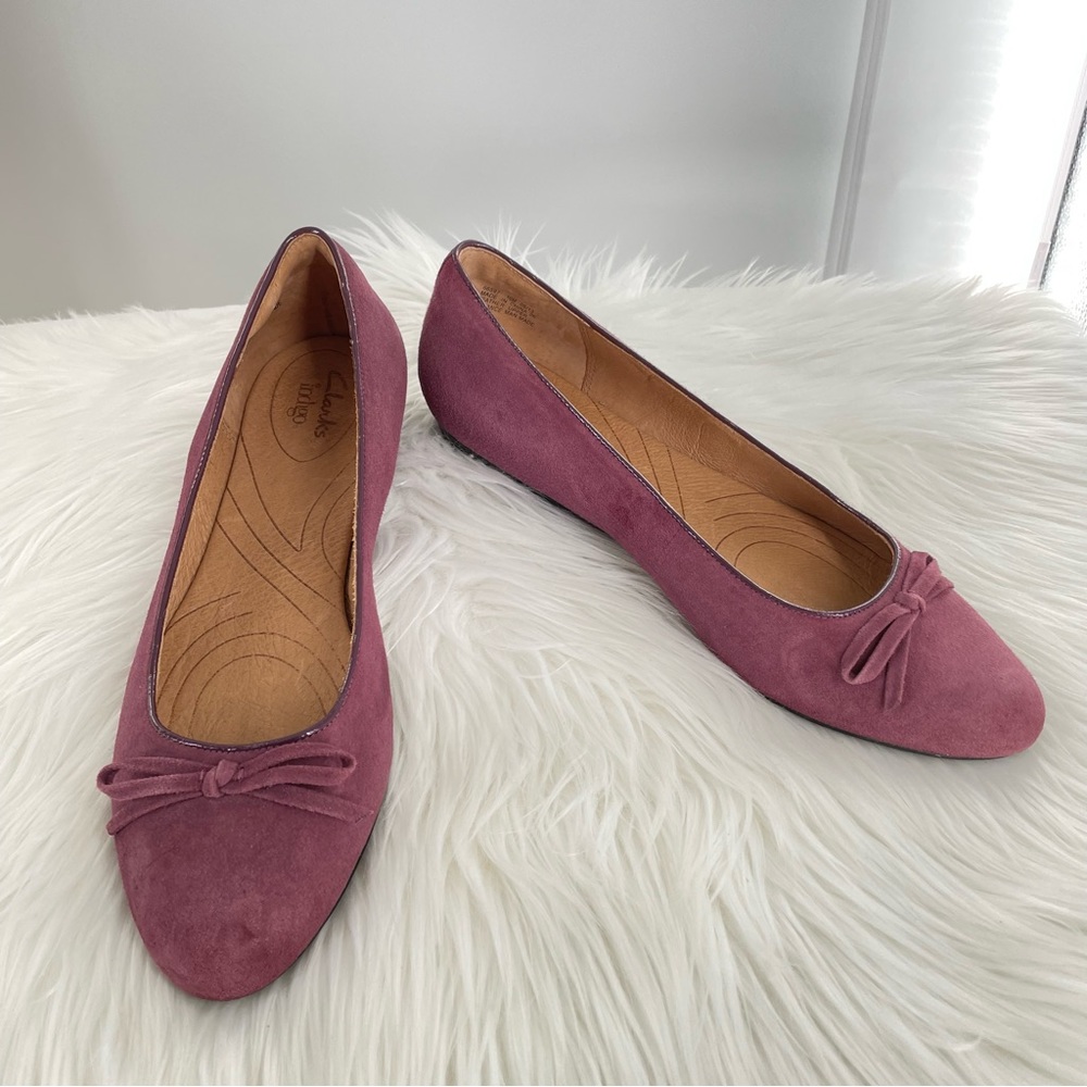 Clarks Indigo Blush Plum Suede Flats - Gem